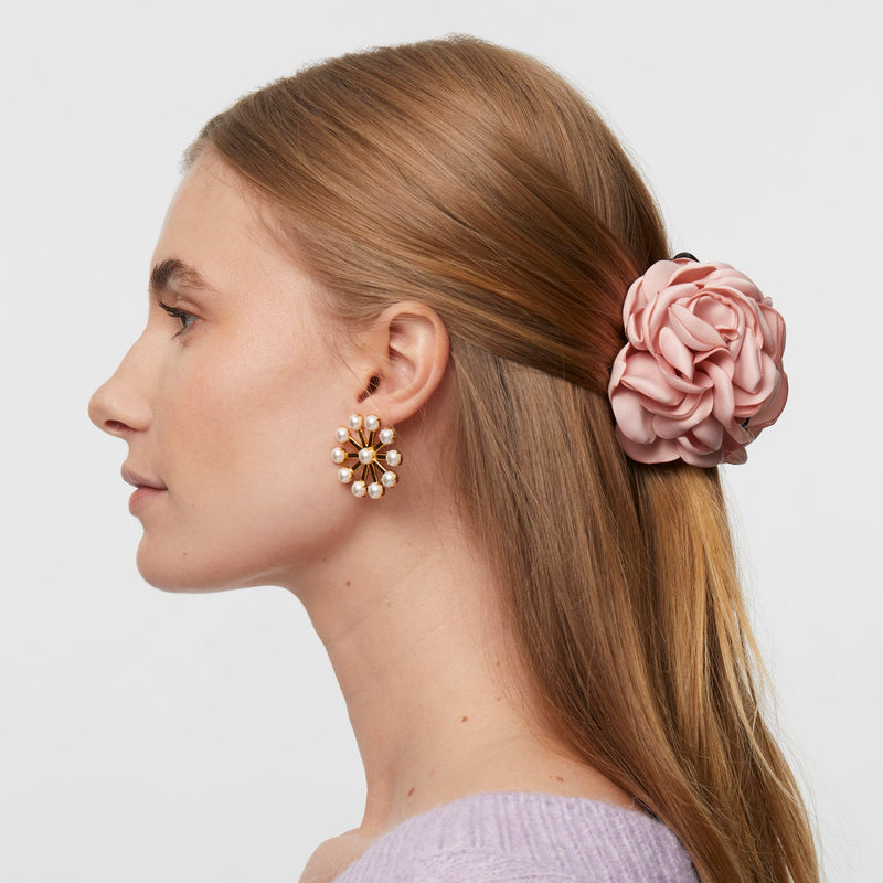 DUSTY ROSE PEONY FLOWER CLAW CLIP - Lele Sadoughi