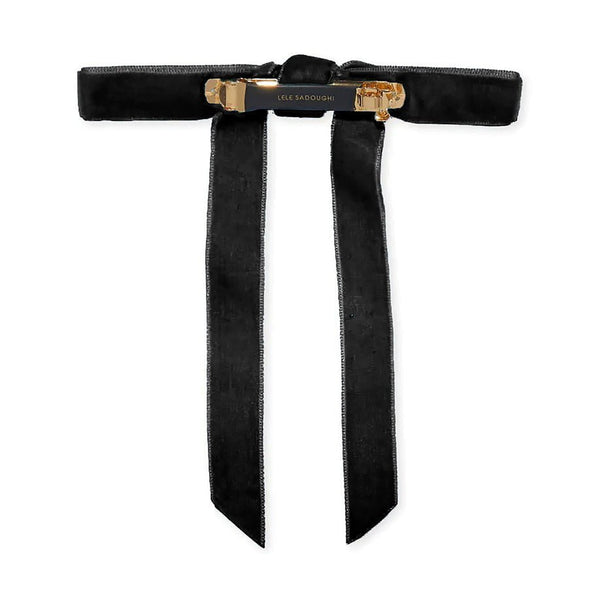 JET BARDOT VELVET BOW BARRETTE - Lele Sadoughi