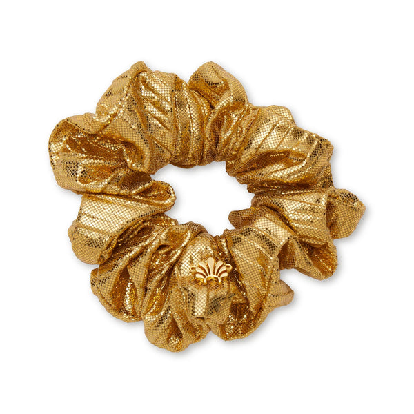GOLD METALLIC SCRUNCHIE - Lele Sadoughi
