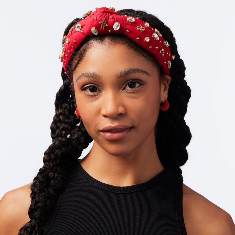 HOUSTON ROCKETS LELE SADOUGHI / NBA RED EMBELLISHED KNOTTED HEADBAND ...