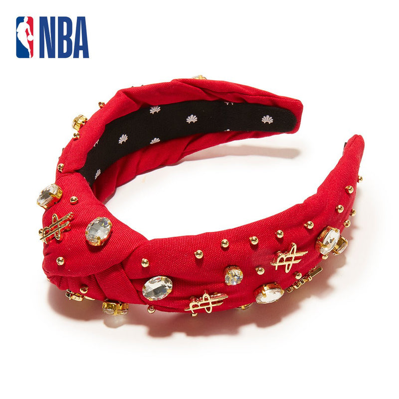 HOUSTON ROCKETS LELE SADOUGHI / NBA RED EMBELLISHED KNOTTED HEADBAND ...