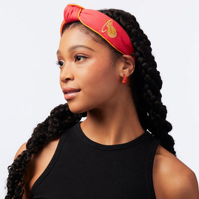 HOUSTON ROCKETS LELE SADOUGHI / NBA RED EMBELLISHED KNOTTED HEADBAND ...