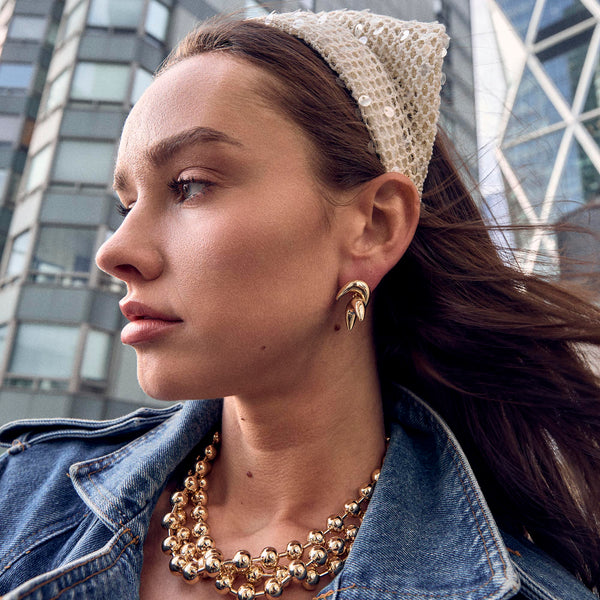 GOLD DIANA TRIPLE ROW NECKLACE - Lele Sadoughi