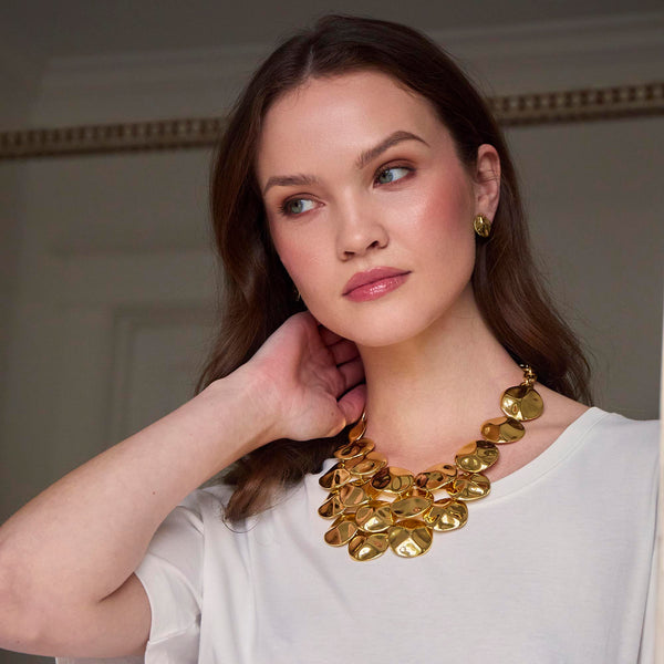 GOLD SOCIALITE BIB NECKLACE - Lele Sadoughi