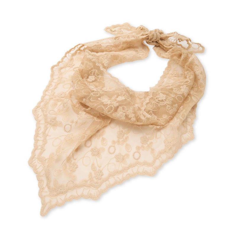 ALMOND FLORAL AUDREY LACE SCARF - Lele Sadoughi
